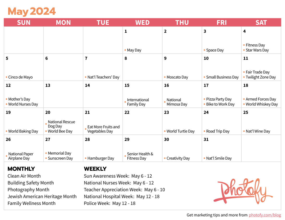 2024 Fitness Social Media Calendar - Photofy